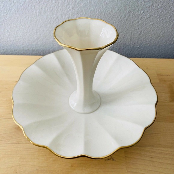 Lenox | Dining | Vintage Lenox Cream And Gold Scalloped Edge Dish ...